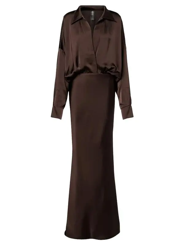 Norma Kamali Satin Gown - Brown
