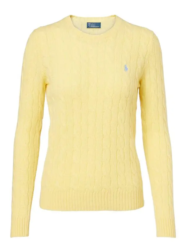 Polo Ralph Lauren Pony Cable-knit Wool And Cashmere Sweater - Yellow