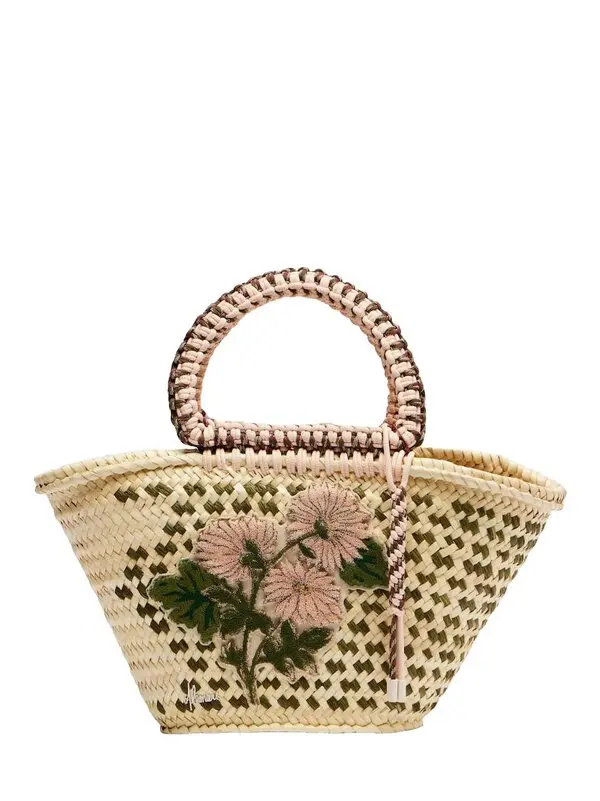ALEMAIS Alémais Sage Embellished Raffia Tote Bag - Multicoloured