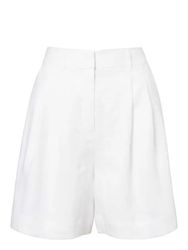 Posse Marchello High-rise Linen Shorts - White