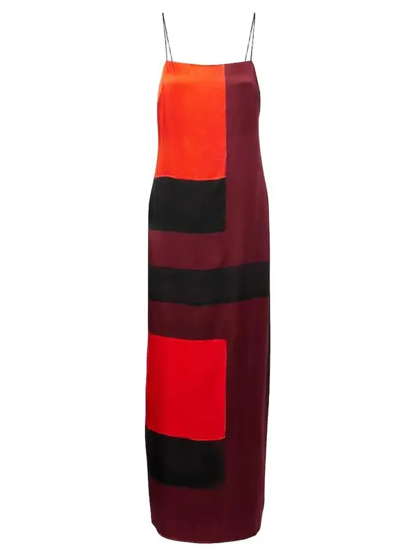 Staud Mae Printed Silk-blend Maxi Dress - Multicoloured