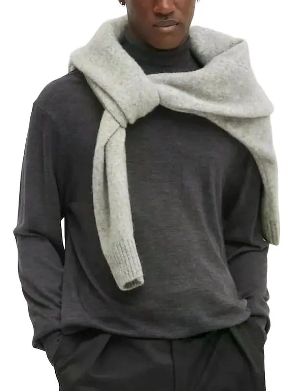 LES DEUX Turtleneck Wool Sweater - Grey