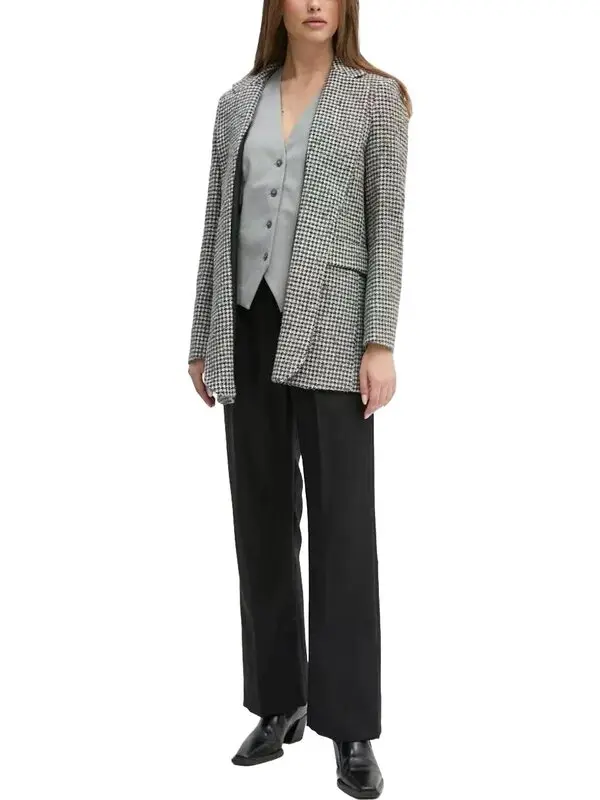 SANDRO FERRONE Houndstooth Blazer - Grey