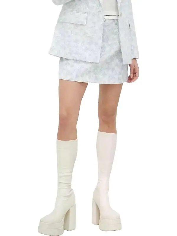 Miss Sixty Floral A-line Mini Skirt - Blue
