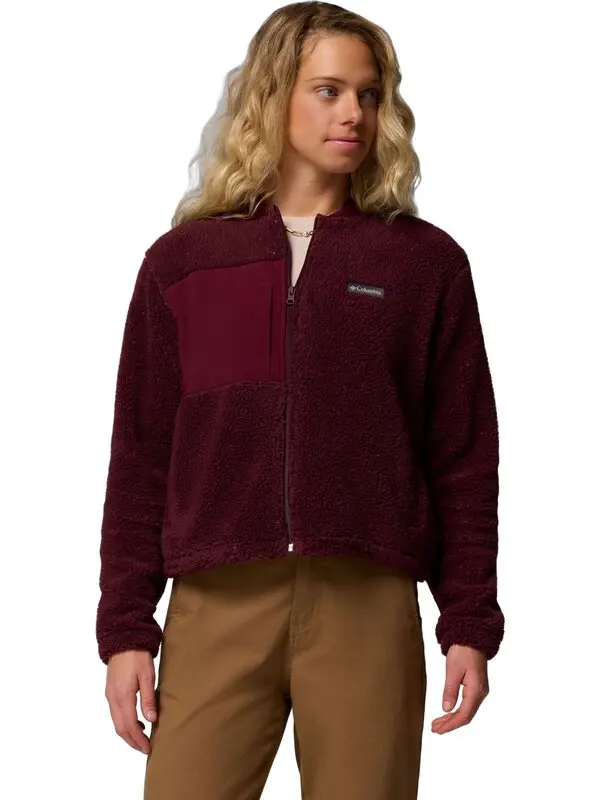 Columbia Fleece Bomber Full Zip Jacket - Rich Wine