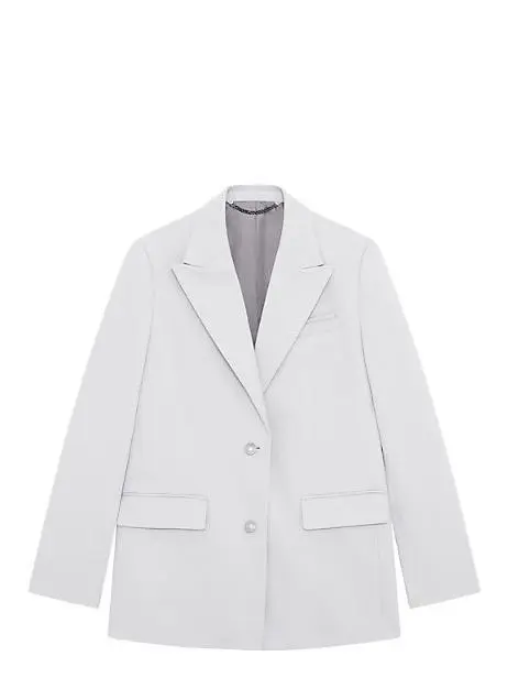 The Kooples Single-breasted Cotton Blazer With Peak Lapels - Light Purple