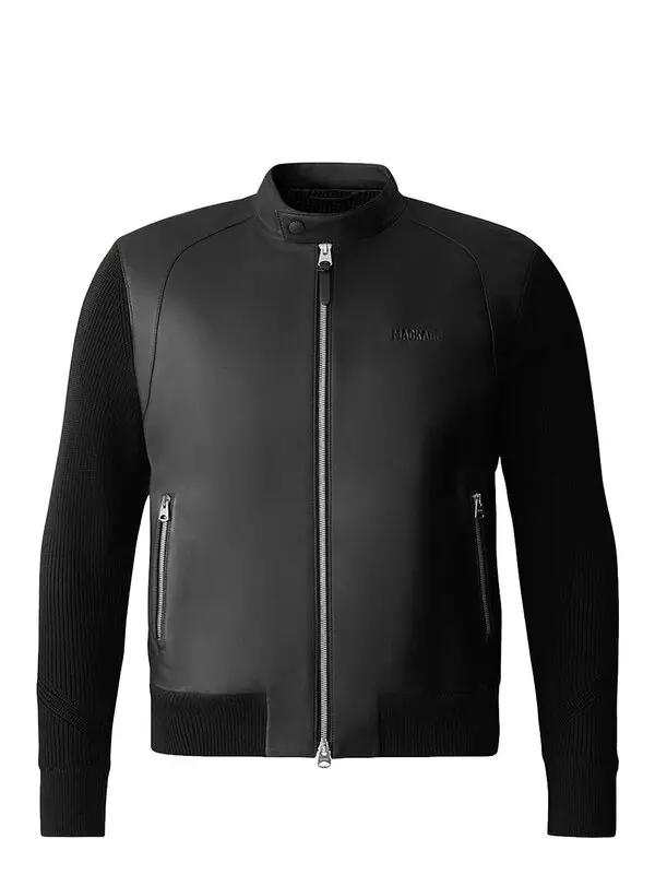 Mackage Dominic Leather And Knit Jacket - Black