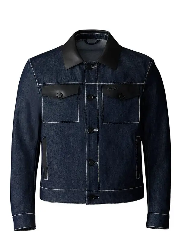 Mackage Nash Leather-trimmed Trucker Jacket - Denim