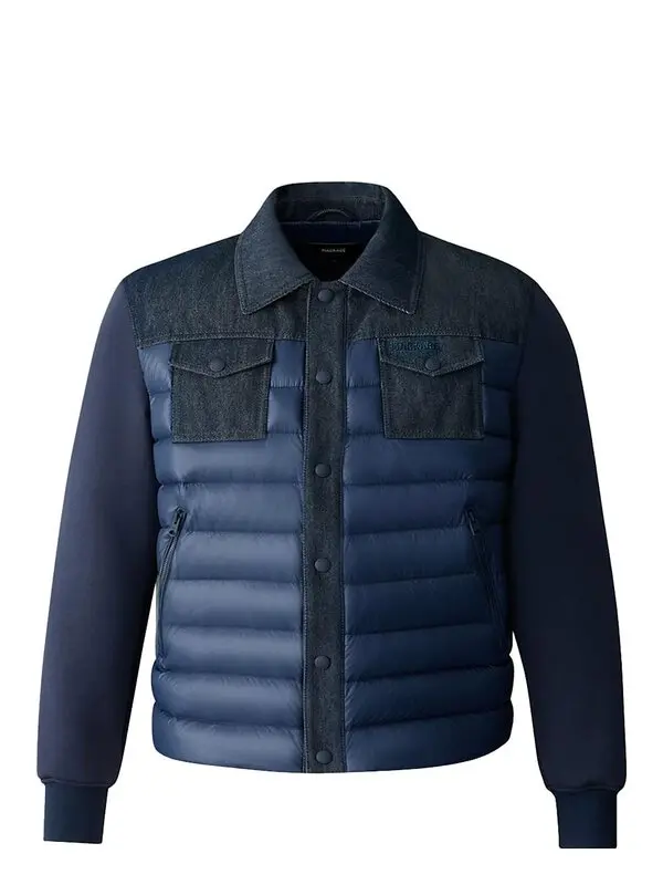 Mackage Donovan Down Quilted Snap-front Jacket - Denim