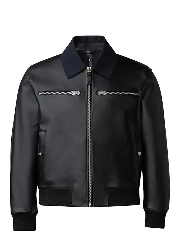 Mackage Knox Neoprene-collar Leather Jacket - Black