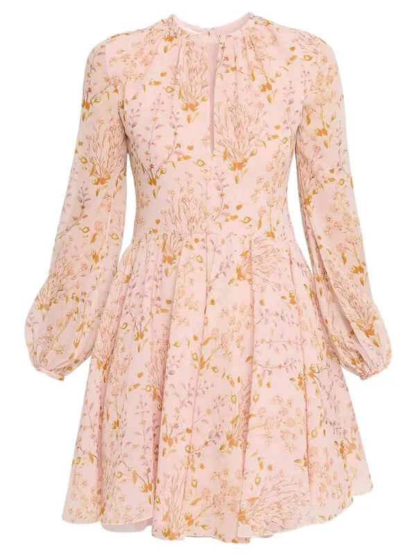 Giambattista Valli Floral Georgette Mini Dress - Quartz Rose