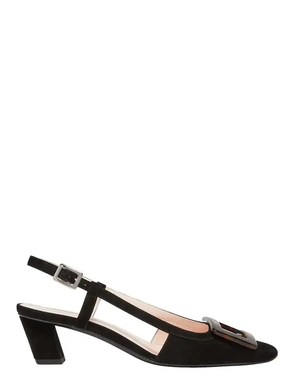 ROGER VIVIER Belle Vivier Suede Slingback Pumps - Nero