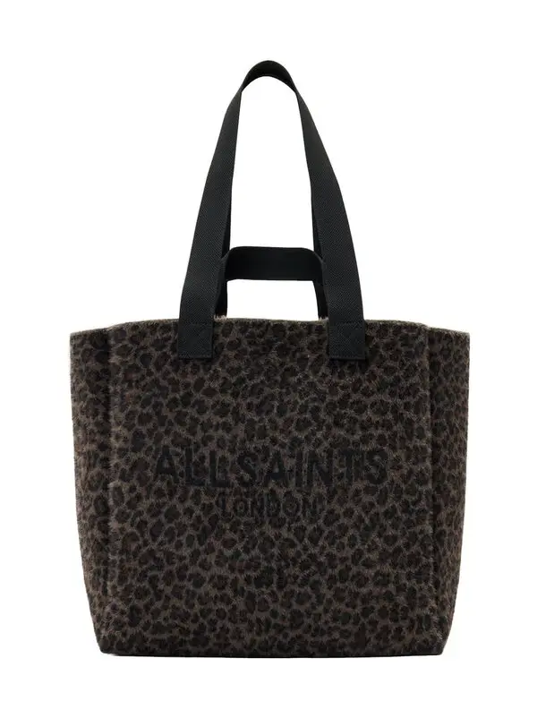 ALLSAINTS Izzy Leopard Large Tote - Brown