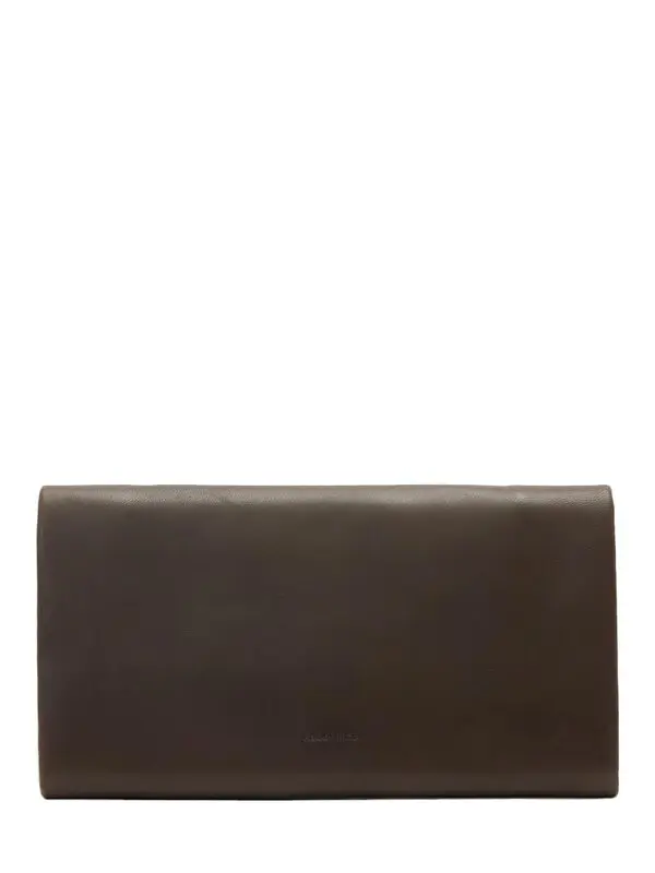 ALLSAINTS Harluna Leather Clutch - Fango Brown
