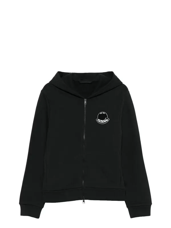Moncler Cotton Hoodie With Logo - Black