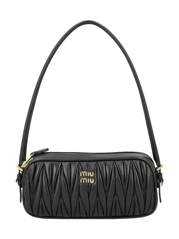 Miu Miu Matelassé Nappa Leather Pouch - Black
