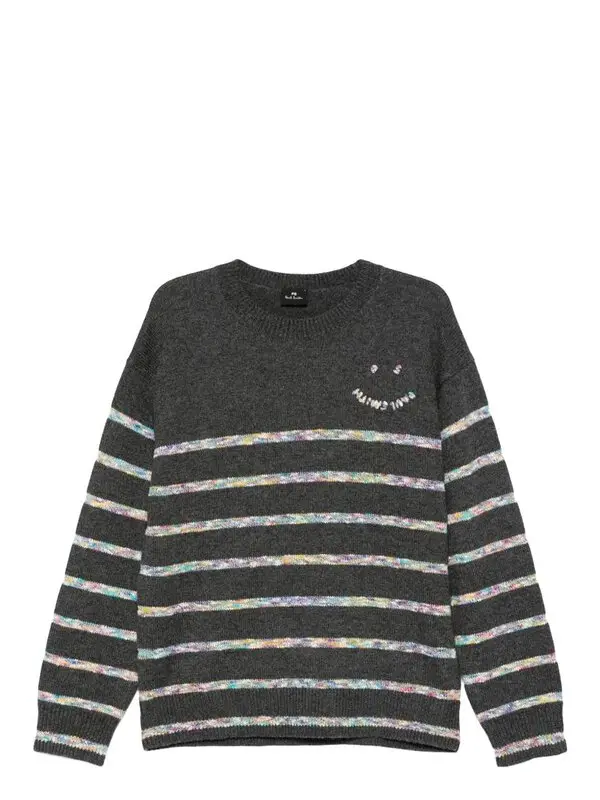 Paul Smith Striped Crew Neck Sweater - Grey