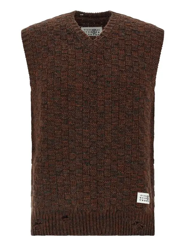 MAISON MARGIELA Knitted Vest - Brown