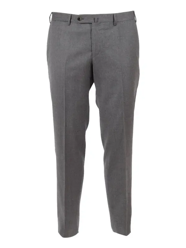 PT TORINO Slim Flat Front Trousers - Gray