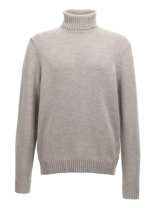 ZANONE Virgin Wool Turtleneck Sweater - Gray