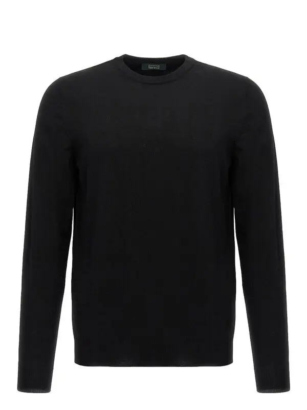 ZANONE Wool Crew Neck Sweater - Black