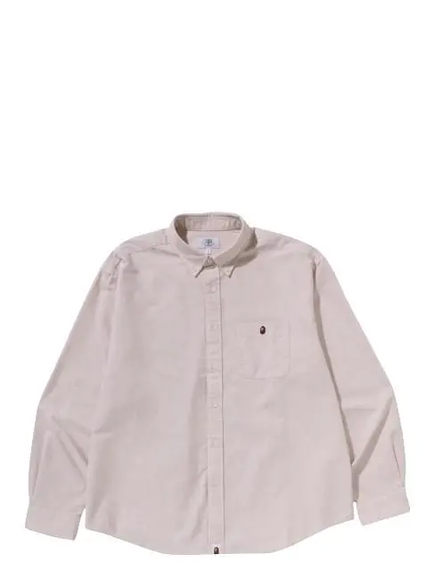 A BATHING APE One Point Oxford Long Sleeve Shirt - Beige