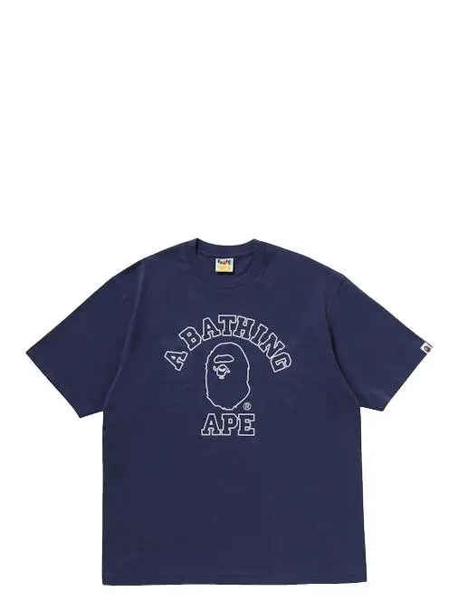 A BATHING APE College Relaxed Fit I Tee Shirt - Navy Blue
