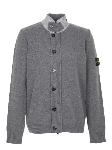 Stone Island Zip-up Cardigan - Gray