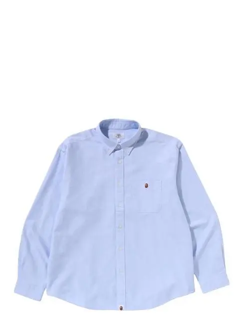 A BATHING APE One Point Oxford Long Sleeve Shirt - Sax