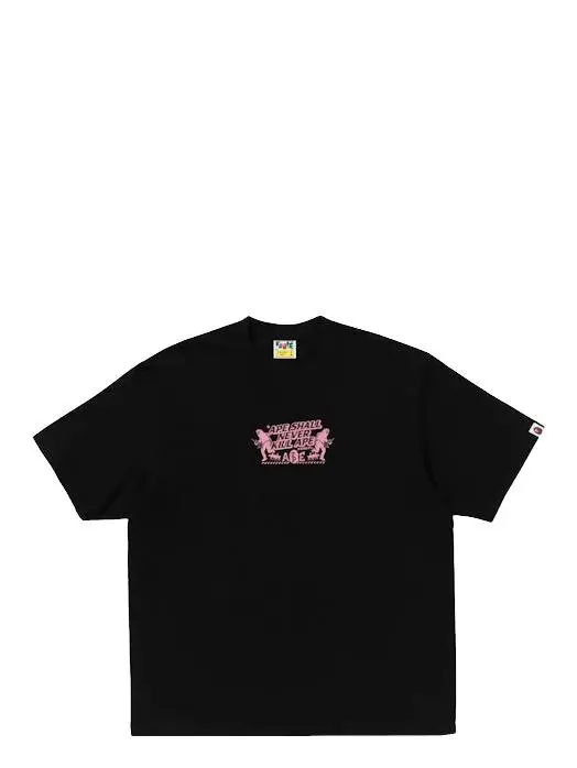 A BATHING APE Slogan Relaxed Fit Tee Shirt - Black