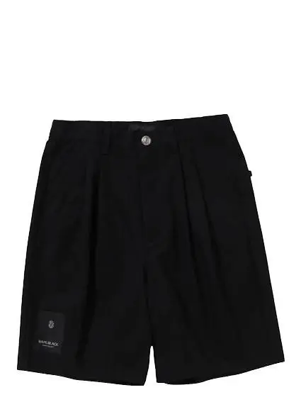BAPE Paisley Leather Trimmed Worker Shorts - Black