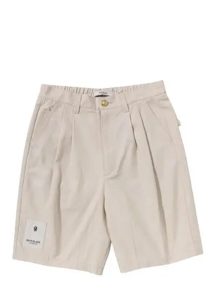 BAPE Paisley Leather Trimmed Worker Shorts - Ivory