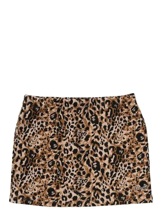 BAPE Wild Leopard Pattern Sweat Skirt - Beige