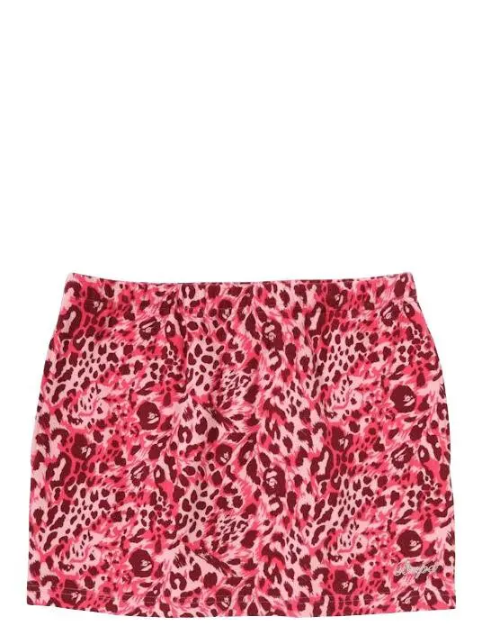 BAPE Wild Leopard Pattern Sweat Skirt - Pink