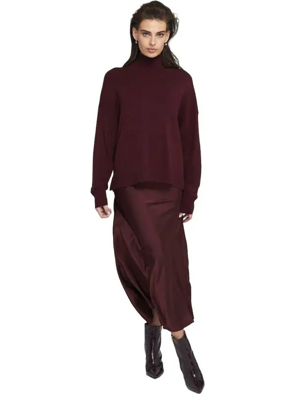 ELLE COLLECTION Turtleneck Pullover - Wine
