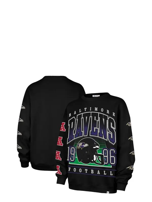 '47 Baltimore Ravens Oversized Pullover Sweatshirt - Black