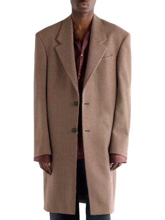 Acne Studios Otam Houndstooth Wool Coat - Multi Brown