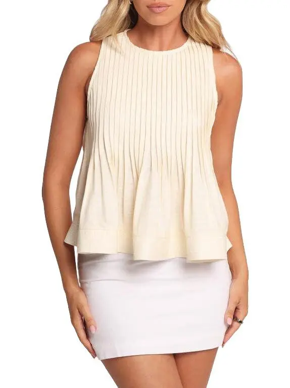 PETAL & PUP Pintuck Pleat Cotton Blend Tank - Cream