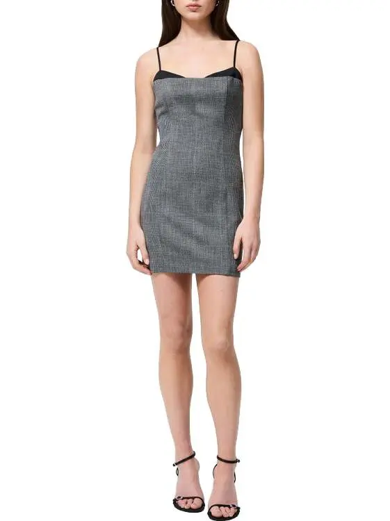 French Connection Owen Plaid Mini Dress - Charcoal Black