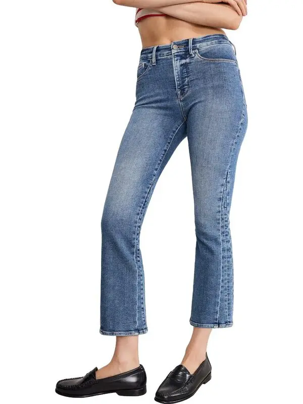 Good American Good Legs Crop Mini Bootcut Jeans - Indigo917