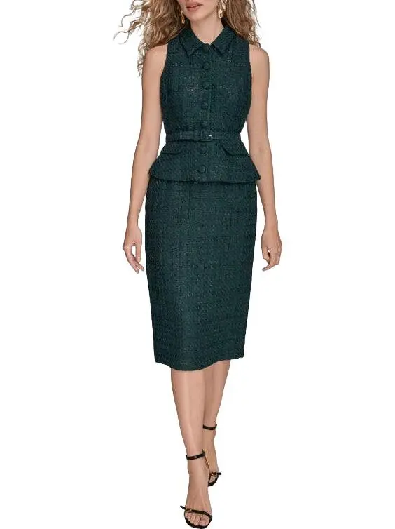 Donna Karan New York Tweed Top And Midi Skirt Set - Hudson