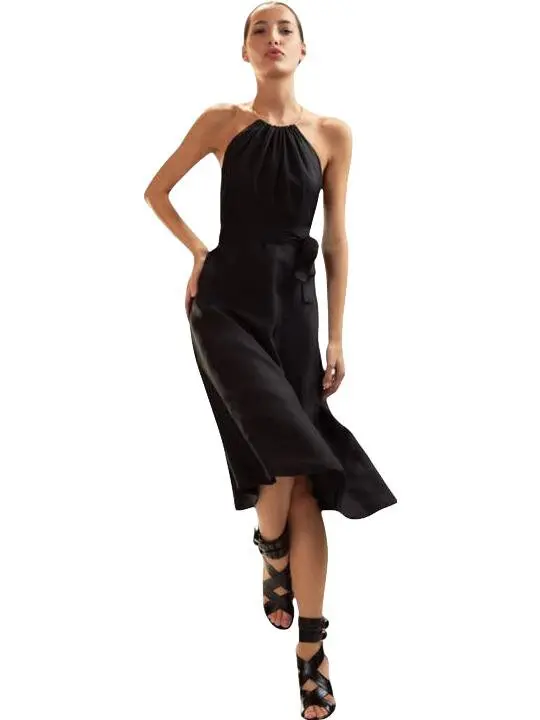 Cynthia Rowley Talita Silk Wrap Dress - Black