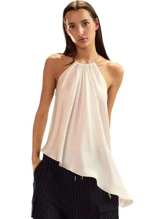Cynthia Rowley Talita Silk Halter Top - White