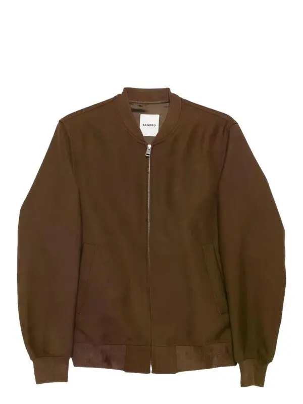 Sandro Zip-up Bomber Jacket - Brown