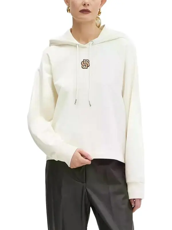 BOSS Logo-embroidered Hoodie - White