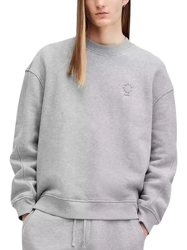 ALLSAINTS Embroidered-logo Crew-neck Sweatshirt - Grey