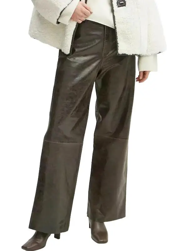Day Birger Et Mikkelsen Leather Trousers - Brown