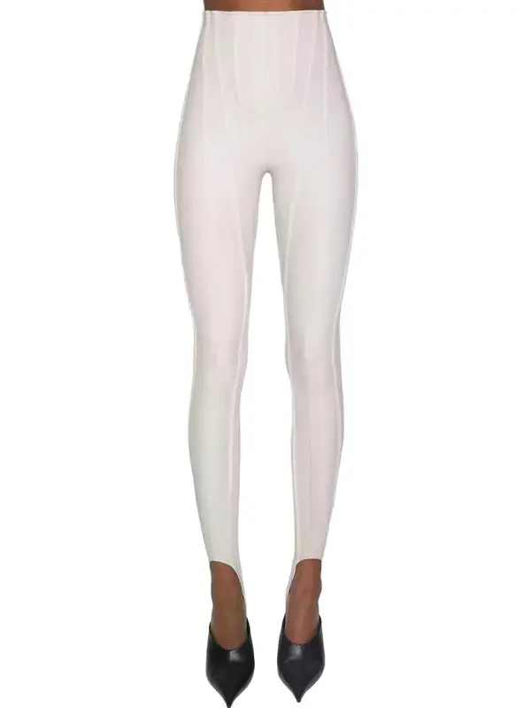 MUGLER Seam-detail Panelled Leggings - White