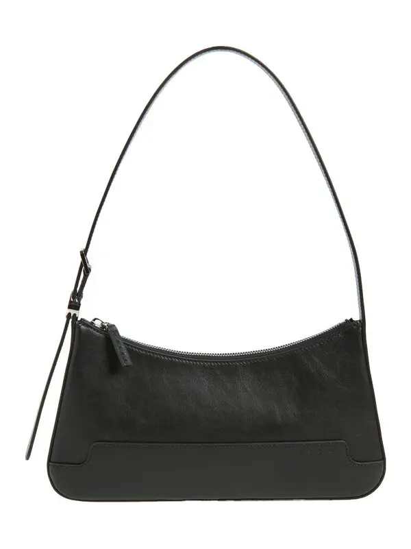 Marni Baguette Leather Shoulder Bag - 001 - Black