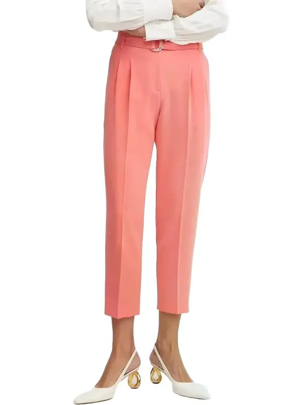 BOSS Belted Pleated Trousers - Pink